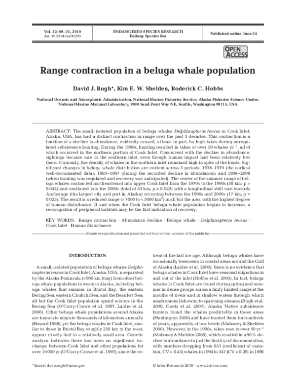 (PDF) Range contraction in a beluga whale population