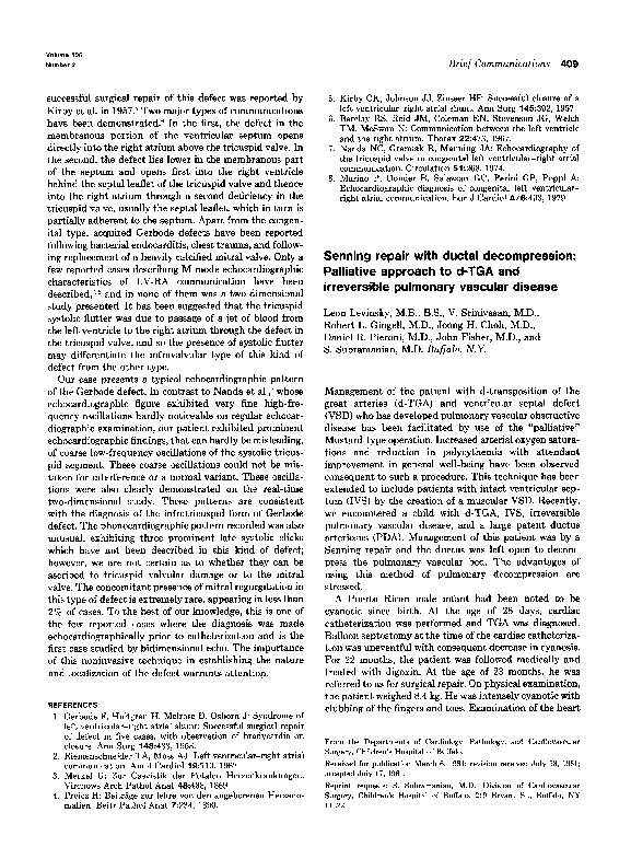 (PDF) Senning repair with ductal decompression: Palliative approach to ...