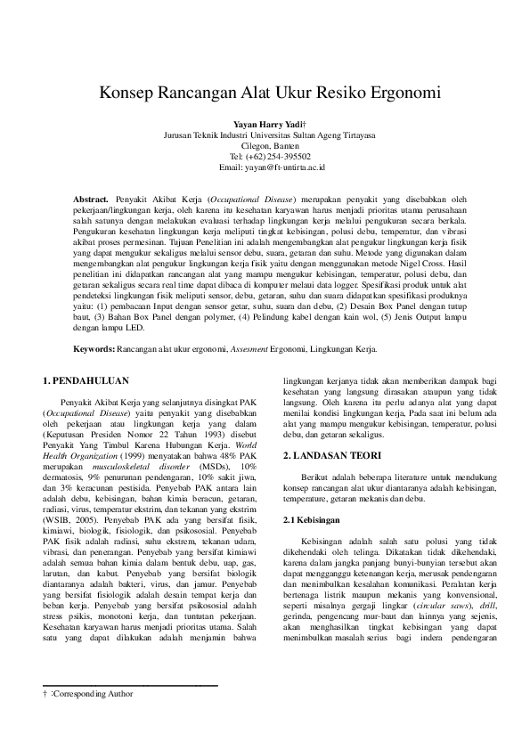 (PDF) Konsep Rancangan Alat Ukur Resiko Ergonomi