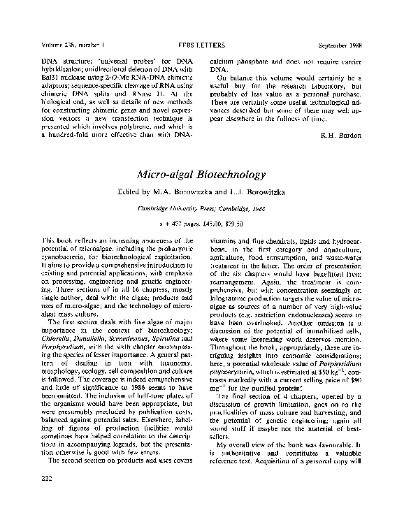 (PDF) Micro-algal biotechnology