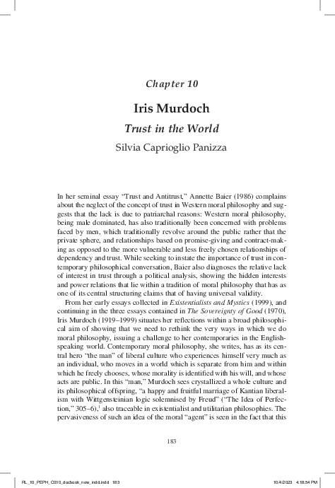 (PDF) Iris Murdoch: Trust in the World