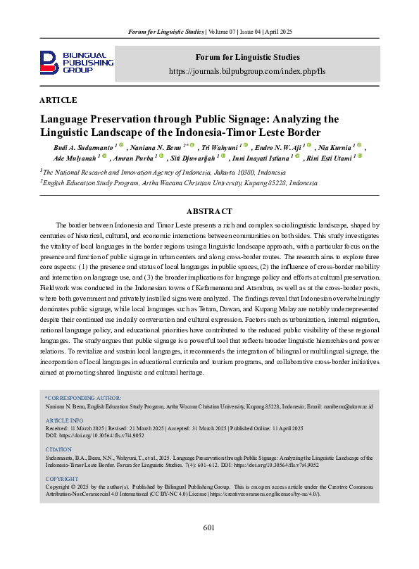 (PDF) Language Preservation through Public Signage: Analyzing the ...