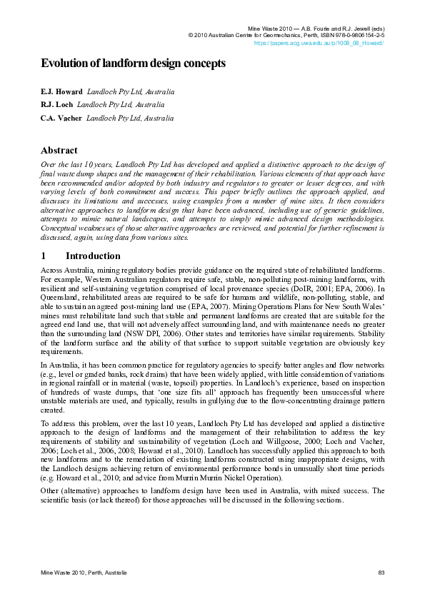 (PDF) Evolution of landform design concepts