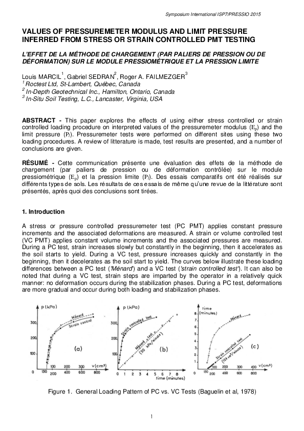 (PDF) Values of Pressuremeter Modulus and Limit Pressure Inferred from ...