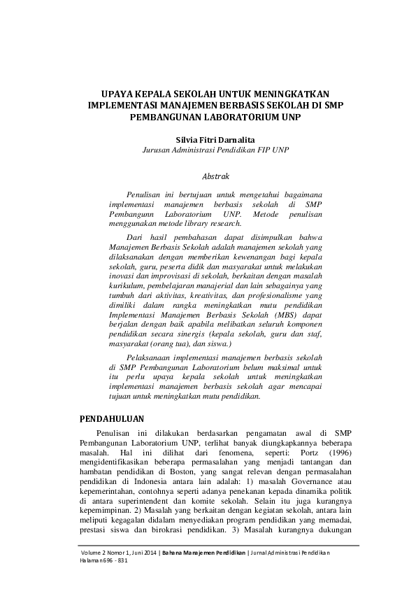 (PDF) Upaya Kepala Sekolah Untuk Meningkatkan Implementasi Manajemen ...