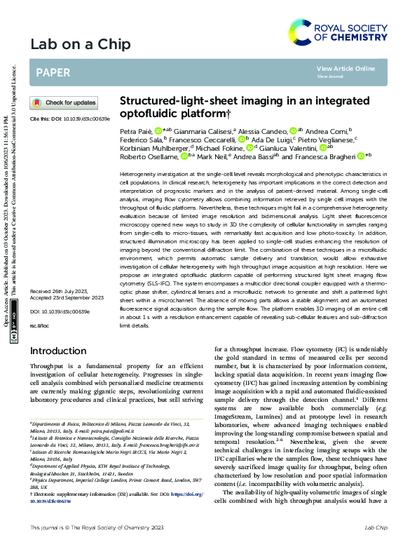 (PDF) Structured-light-sheet imaging in an integrated optofluidic platform