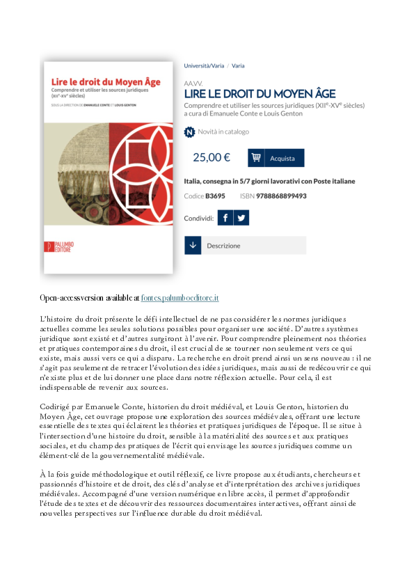 (PDF) Lire le droit du Moyen Âge. Comprendre et utiliser les sources ...