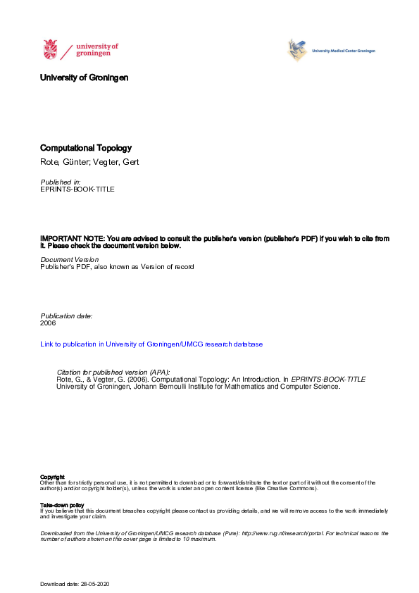 (PDF) Computational Topology: An Introduction