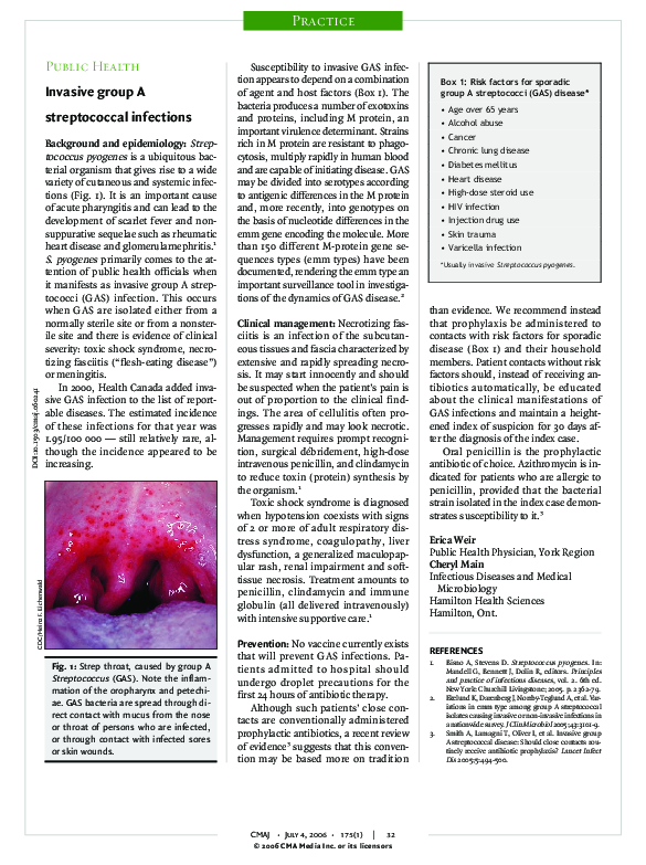 (PDF) Invasive group A streptococcal infections