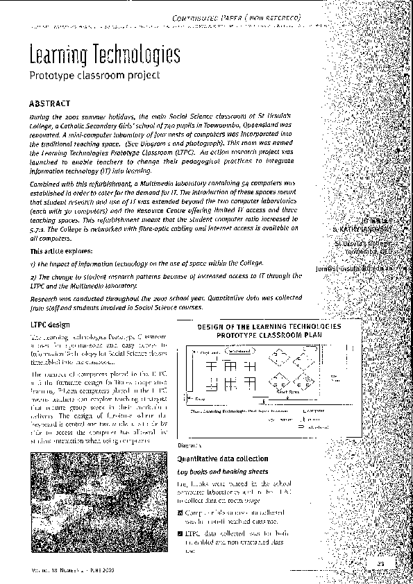 (PDF) Learning Technologies Prototype Classroom Project