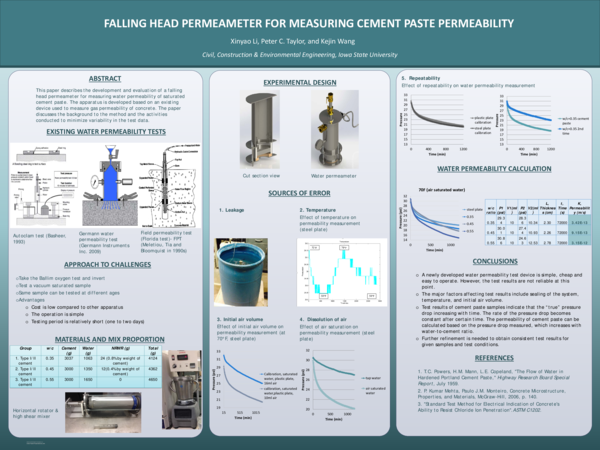 (PDF) Falling Head Permeameter for Measuring Cement Paste Permeability