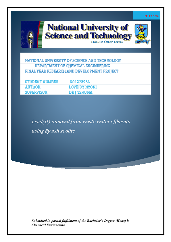 (PDF) FINAL RESEARCH PROJECT LEAD REMOVAL LOVEJOY NYONI