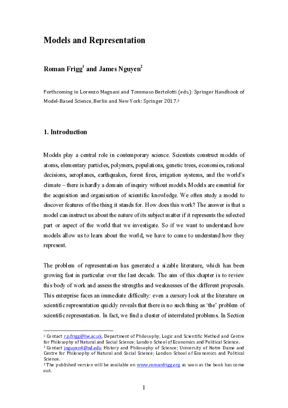 (PDF) Models and Representation