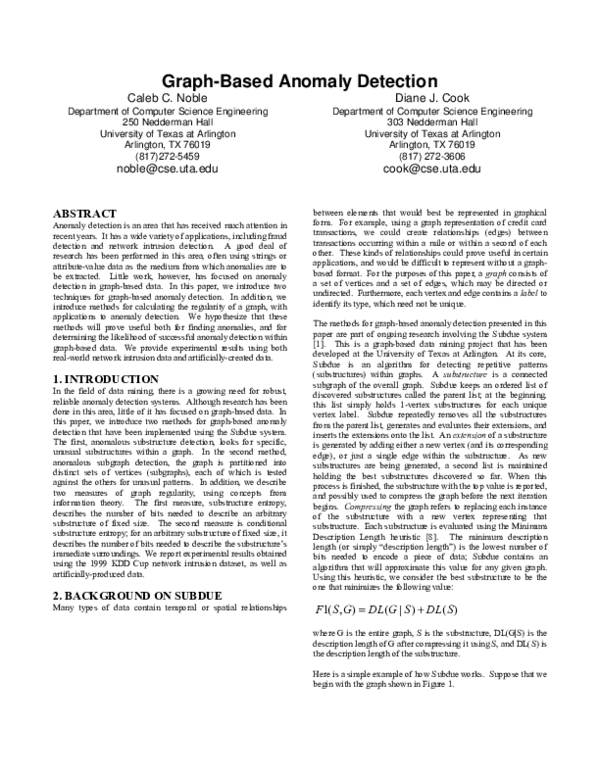 (PDF) Graph-based anomaly detection