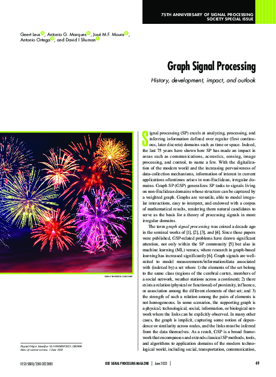 (PDF) Graph Signal Processing: History, development, impact, and outlook