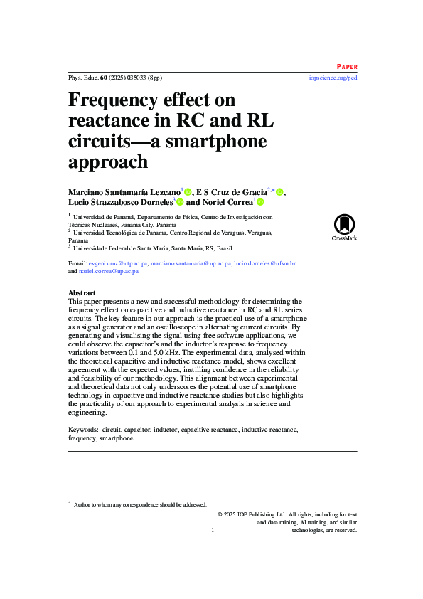 (PDF) Frequency effect on reactance in RC and RL circuits-a smartphone ...