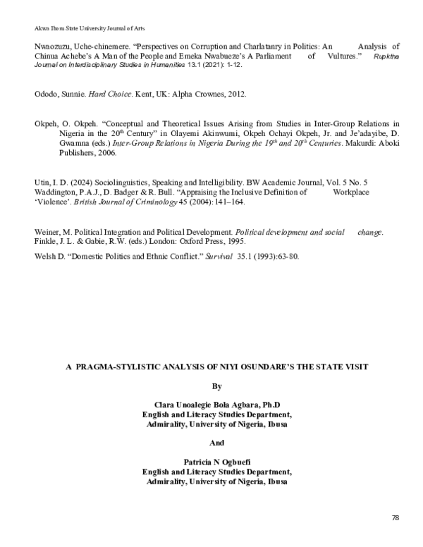 (PDF) Nwaozuzu, Uche-chinemere. "Perspectives on Corruption and ...
