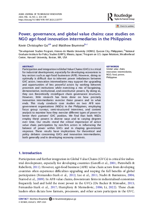 (PDF) Power, Governance, and Global Value Chains