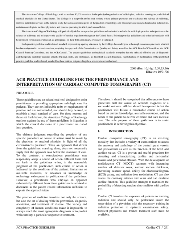 (PDF) ACR Practice Guideline for the Performance and Interpretation of ...