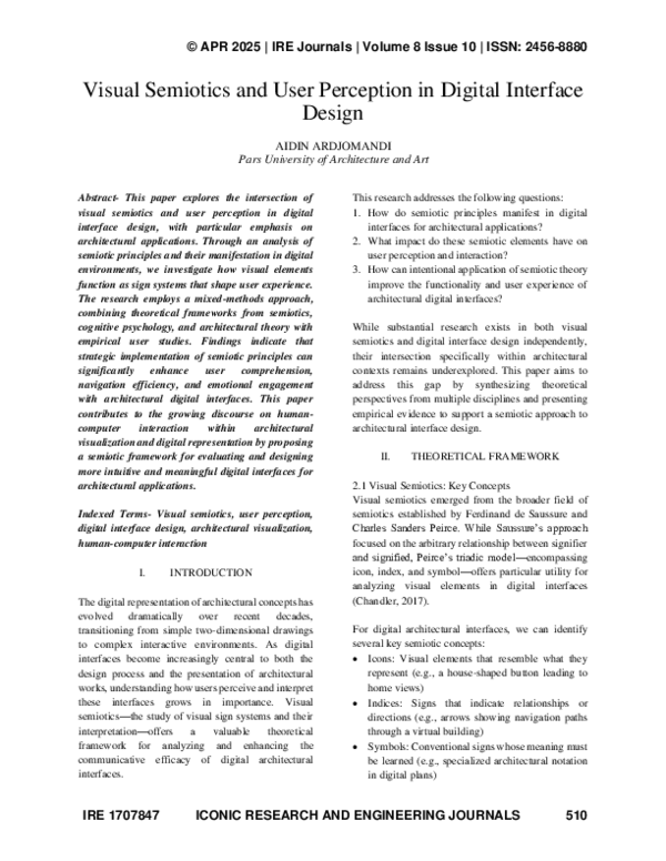 (PDF) Visual Semiotics and User Perception in Digital Interface Design