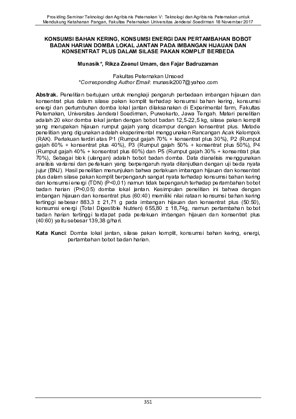 (PDF) Konsumsi Bahan Kering, Konsumsi Energi Dan Pertambahan Bobot Badan Harian Domba Lokal ...