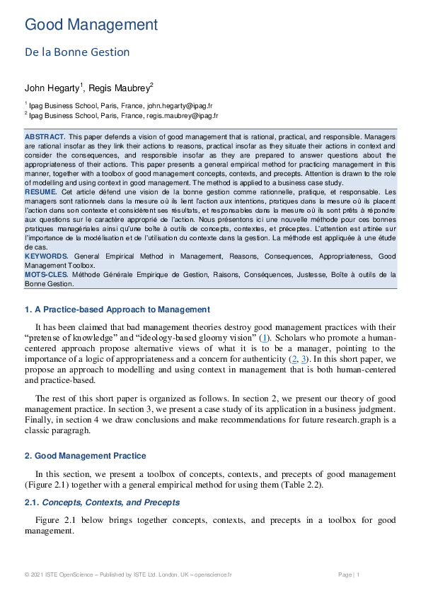 (PDF) Good Management