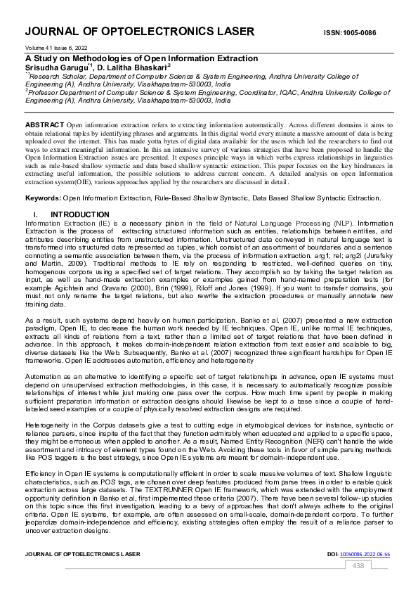 (PDF) JOURNAL OF OPTOELECTRONICS LASER