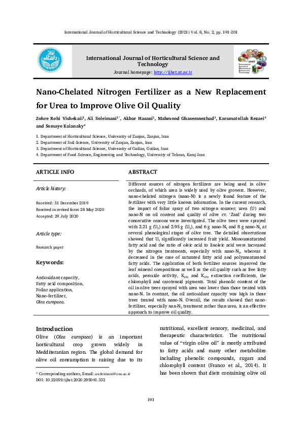 (PDF) Nano-Chelated Nitrogen Fertilizer as a New Replacement for Urea ...