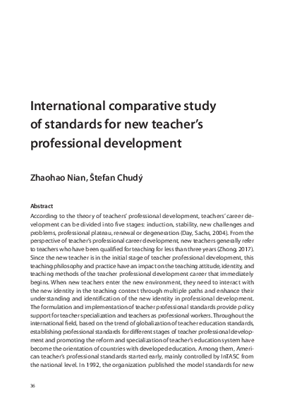(PDF) International comparative study of standards for new teacher's professional development