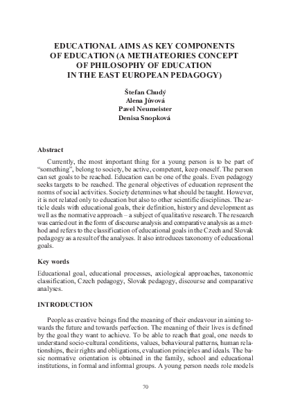 (PDF) Educational Aims as Key Components of Education (A Methateories ...