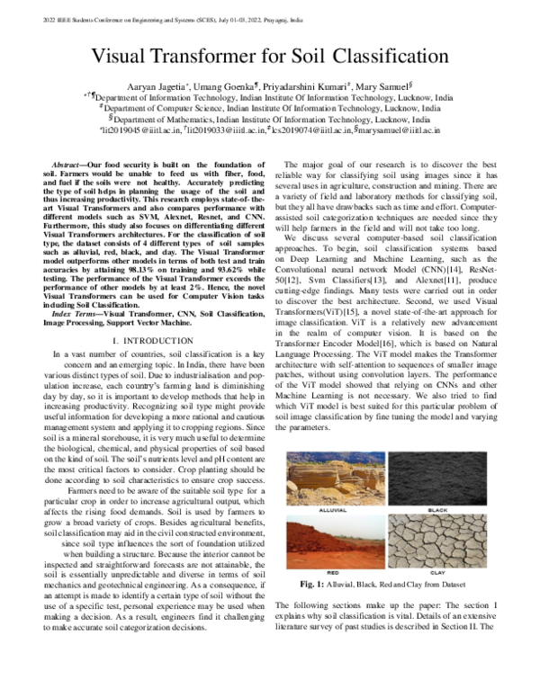 (PDF) Visual Transformer for Soil Classification