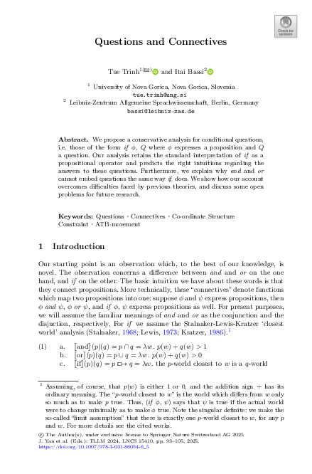 (PDF) Questions and connectives