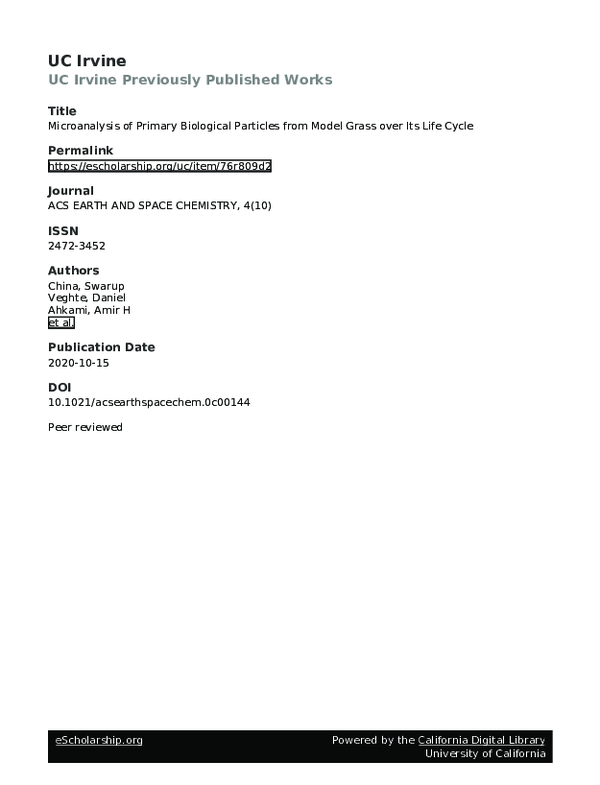 (PDF) Microanalysis of Primary Biological Particles from Model Grass ...