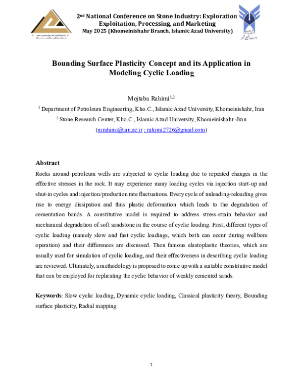 (PDF) Bounding Surface Plasticity Concept and its Application in ...