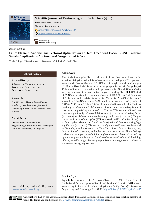 (PDF) Finite Element Analysis and Factorial Optimization of Heat Treatment Flaws in CNG Pressure ...