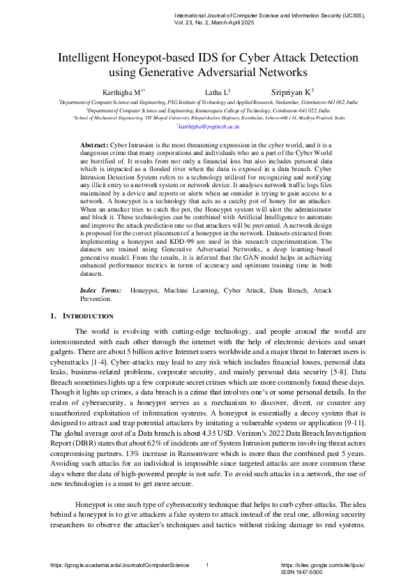 (PDF) Intelligent Honeypot-based IDS for Cyber Attack Detection using ...