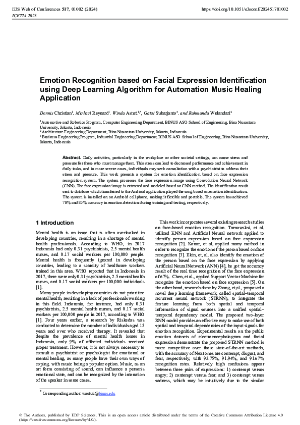 (PDF) Emotion Recognition based on Facial Expression Identification using Deep Learning ...