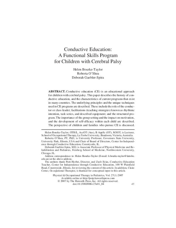(PDF) Conductive Education