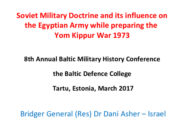 (PDF) Soviet Military Doctrine and its influence on the Egyptian Army ...