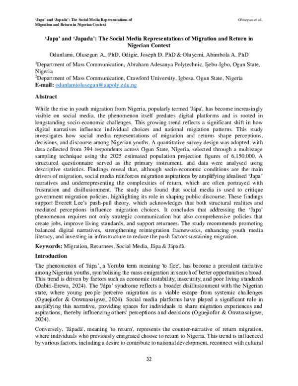 (PDF) 'Japa' and 'Japada': The Social Media Representations of ...