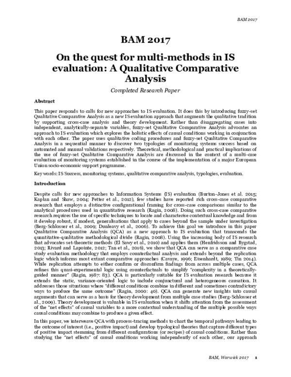 (PDF) On the quest for multi-methods in IS evaluation: a qualitative ...