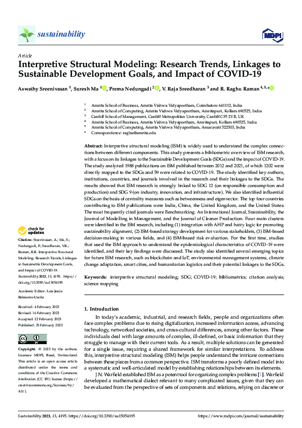 (PDF) Interpretive Structural Modeling: Research Trends, Linkages to Sustainable Development ...