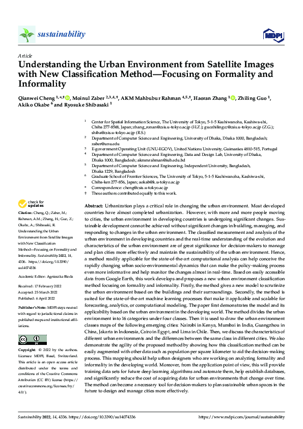 (PDF) Understanding the Urban Environment from Satellite Images with ...