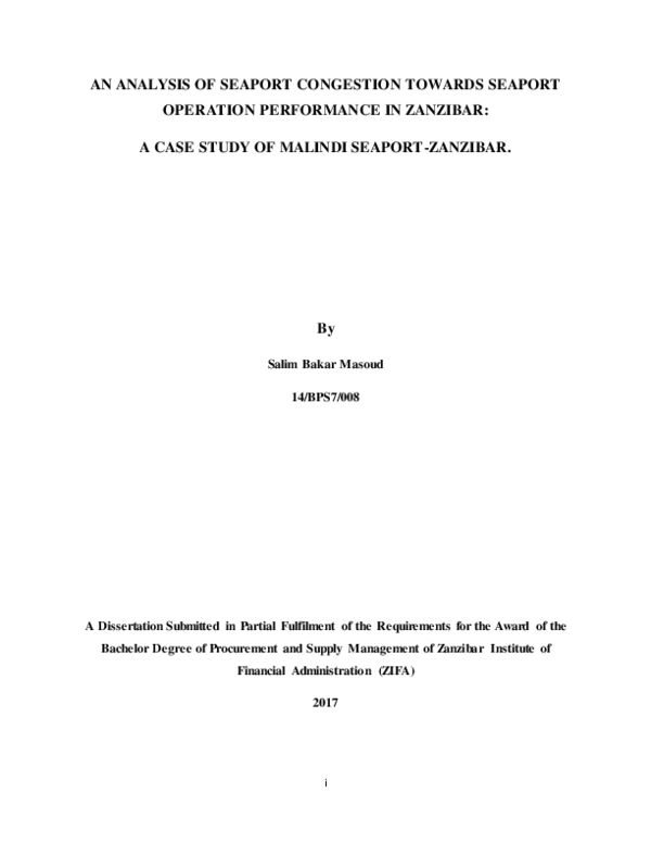 (PDF) AN ANALYSIS OF SEAPORT CONGESTION TOWARDS SEAPORT OPERATION ...