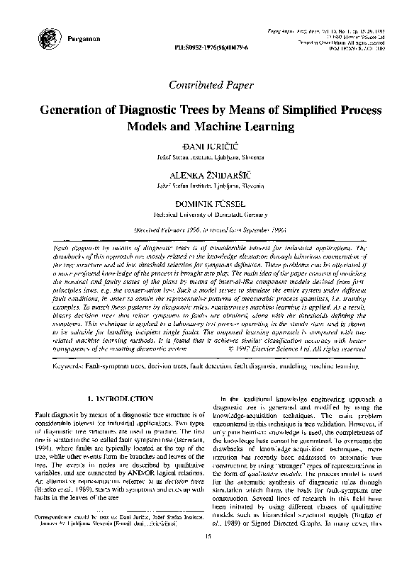 (PDF) Generation of diagnostic trees by means of simplified process ...