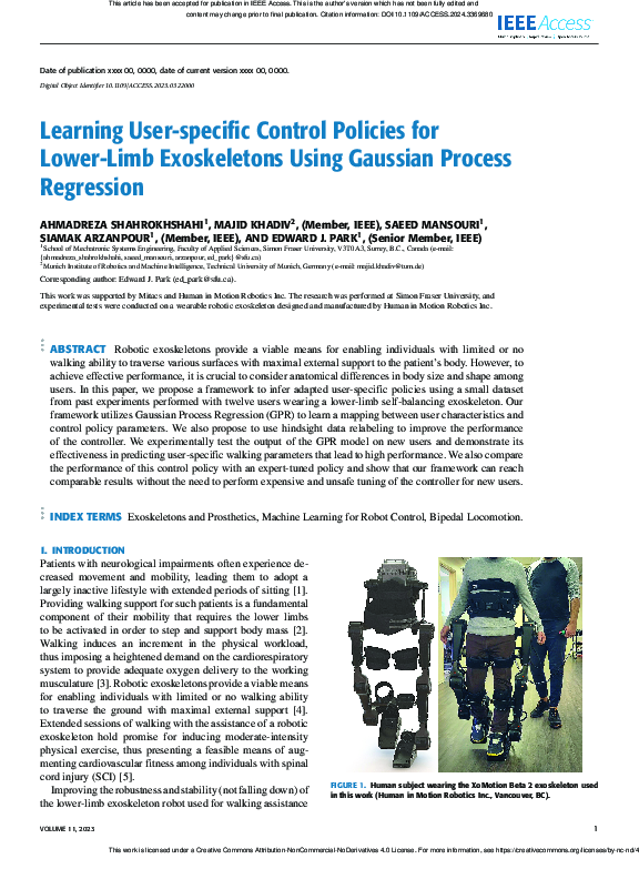 (PDF) Learning User-specific Control Policies for Lower-Limb Exoskeletons Using Gaussian Process ...