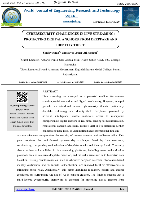 (PDF) CYBERSECURITY CHALLENGES IN LIVE STREAMING: PROTECTING DIGITAL ...