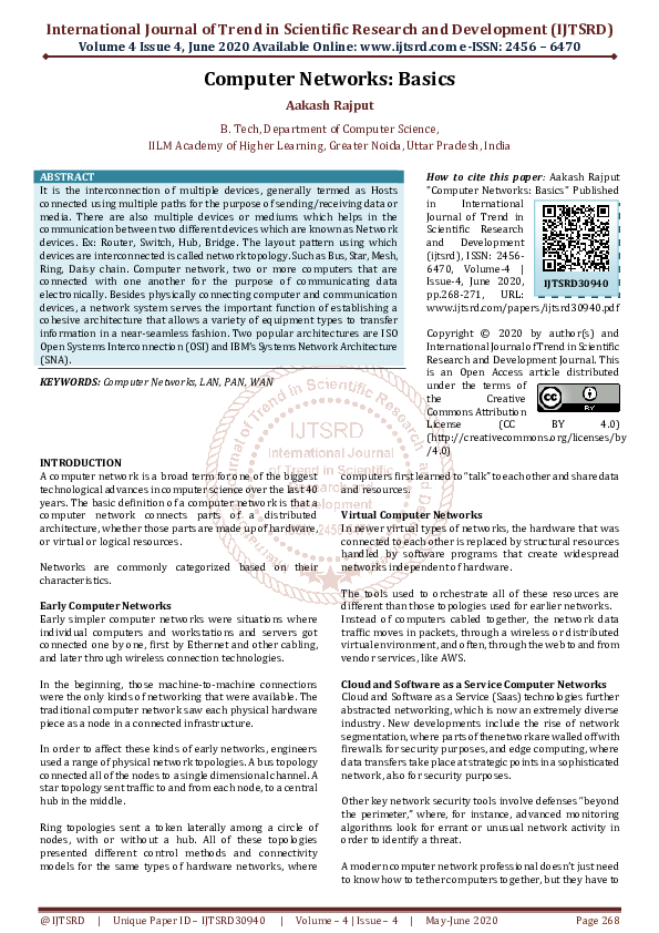 (PDF) Computer Networks: Basics