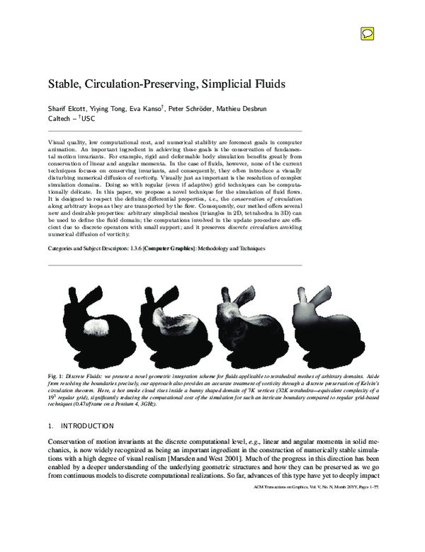 (PDF) Stable, circulation-preserving, simplicial fluids