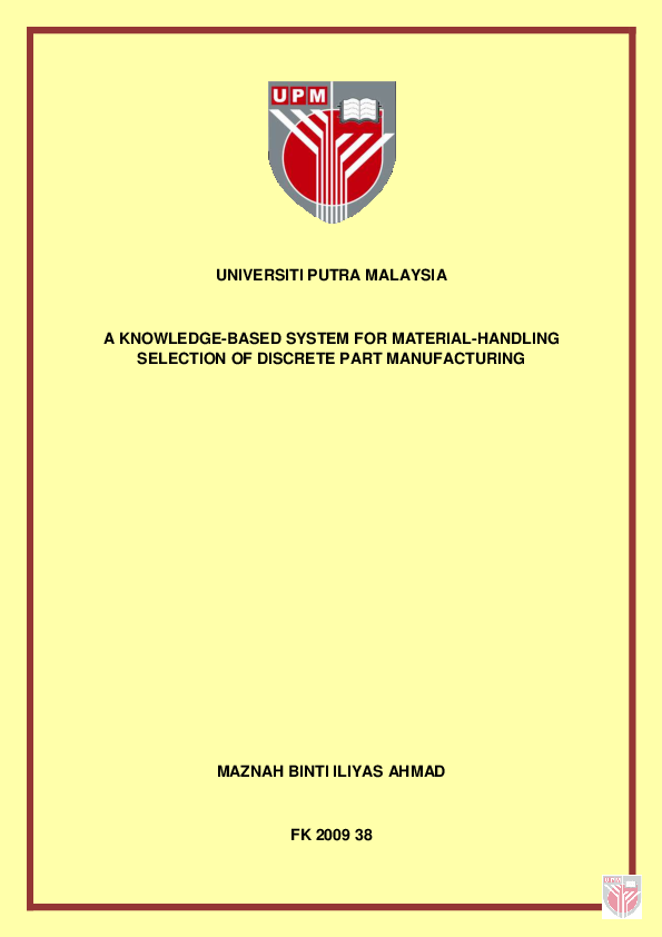 (PDF) A Knowledge-Based System for Material-Handling Selection of ...